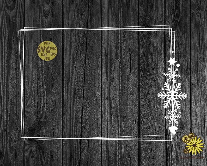 Christmas Frame Svg Rectangular Frames Svg Frame Snowflakes - Etsy