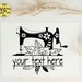 Floral Sewing Machine Monogram With Roses and Leaves Svg File, Split ...