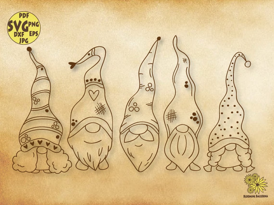 Bundle Gnomes Svg File Gnome SVG Cute Garden Gnome SVG - Etsy