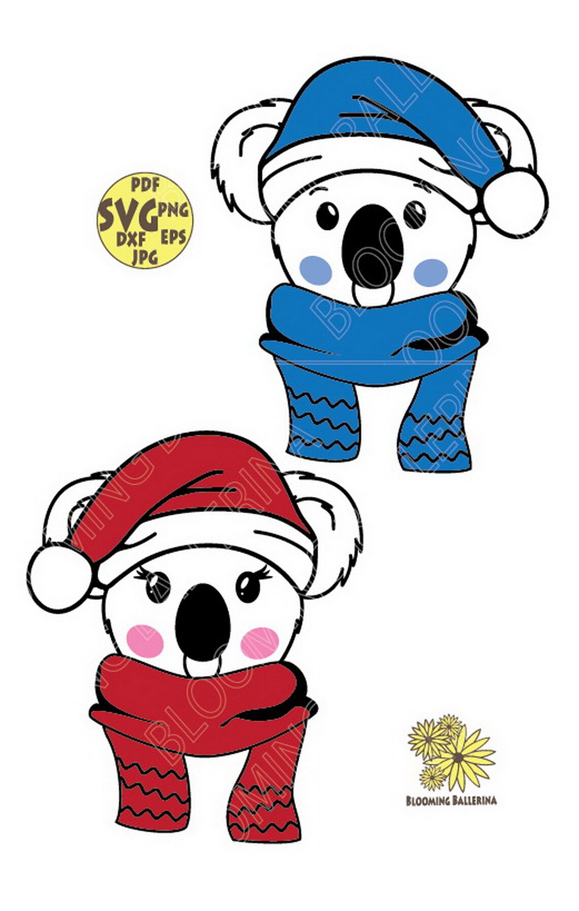 Koala Santa Hat Svg File Christmas Santa Hat Svg Koala Girl | Etsy