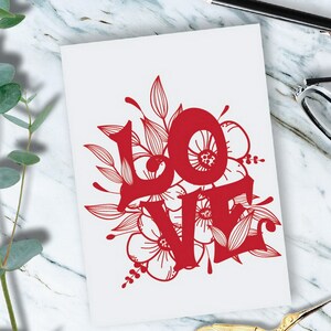 Love SVG, Floral Bouquet Svg, Love Word With Flowers, Flowers SVG ...