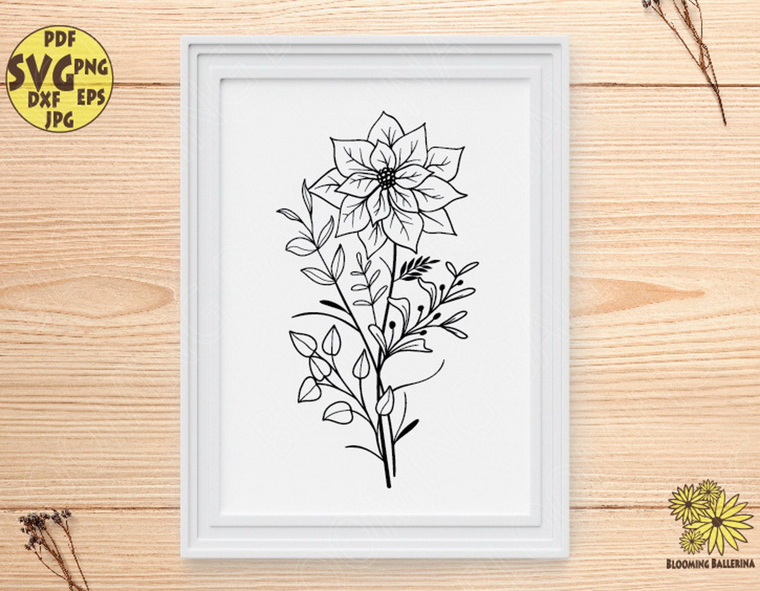 Poinsettia Flower Svg December Birth Flower Svg Birth - Etsy