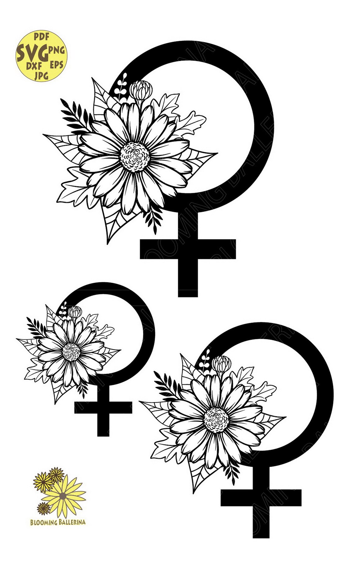 Female Symbol Svg Female Svg Beauty Svg Floral Svg Peace - Etsy
