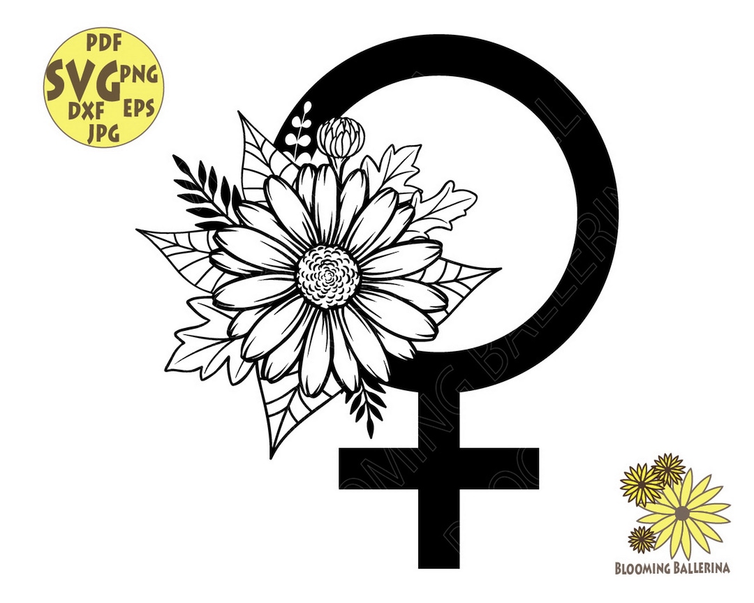 Female Symbol Svg, Female Svg, Beauty Svg, Floral Svg, Peace Svg File ...