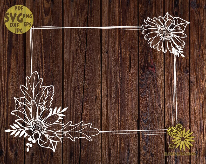 Floral Borders Svg Floral Svg Daisy Svg Rectangular Frame - Etsy