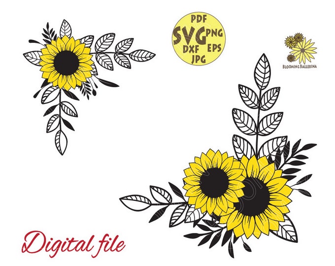 Floral Border Svg, Floral Corners Svg, Daisies Svg, Frame Svg, Floral ...