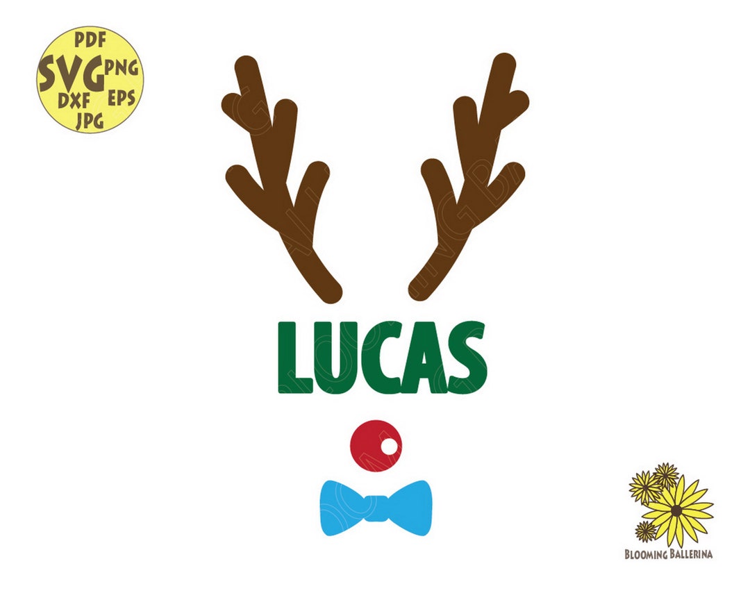 Reindeer Svg, Cute Reindeer Monogram Svg, Boy Reindeer SVG, Winter ...