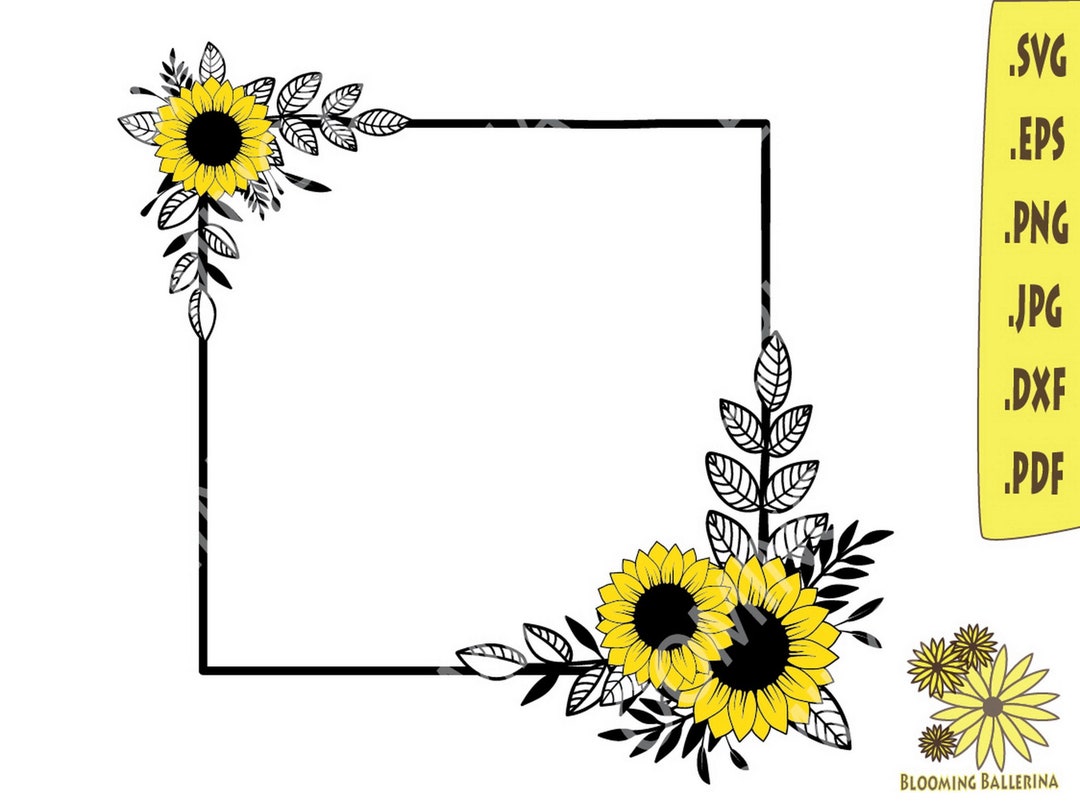 Square Frame Svg, Sunflower Svg, Monogram Frame Svg, Frame Clipart ...