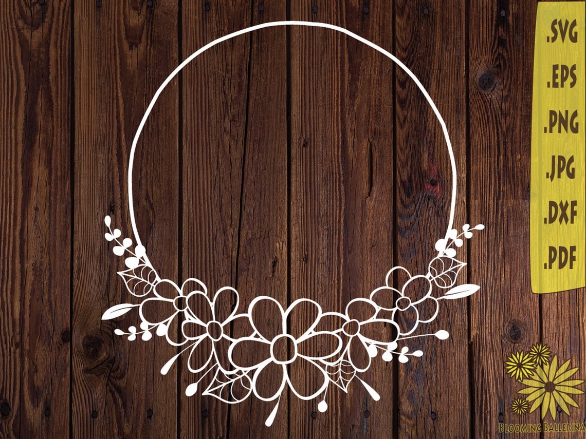Flower Frame SVG Wreath SVG File Flower Wreath Svg Flower - Etsy