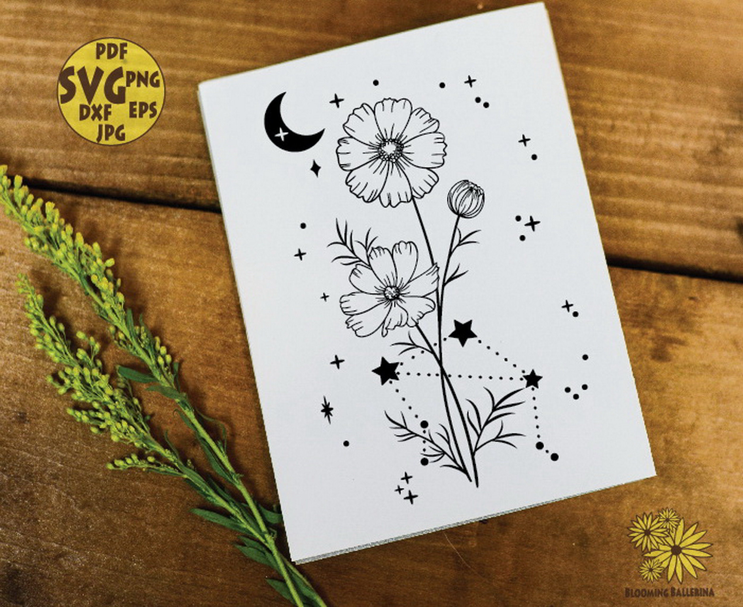 Cosmos Birth Flower Svg File October Birth Flower Svg Libra | Etsy Canada