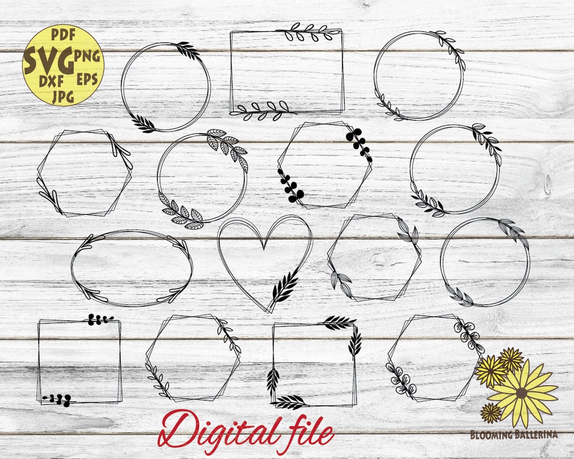 Frames Svg Bundle, Leaves Svg, Botanical Svg, Round Frame Svg ...
