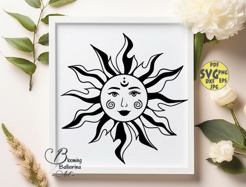 Sun Svg, Face Sun Digital File, Sun Clipart, Summer Svg, Summer Time ...