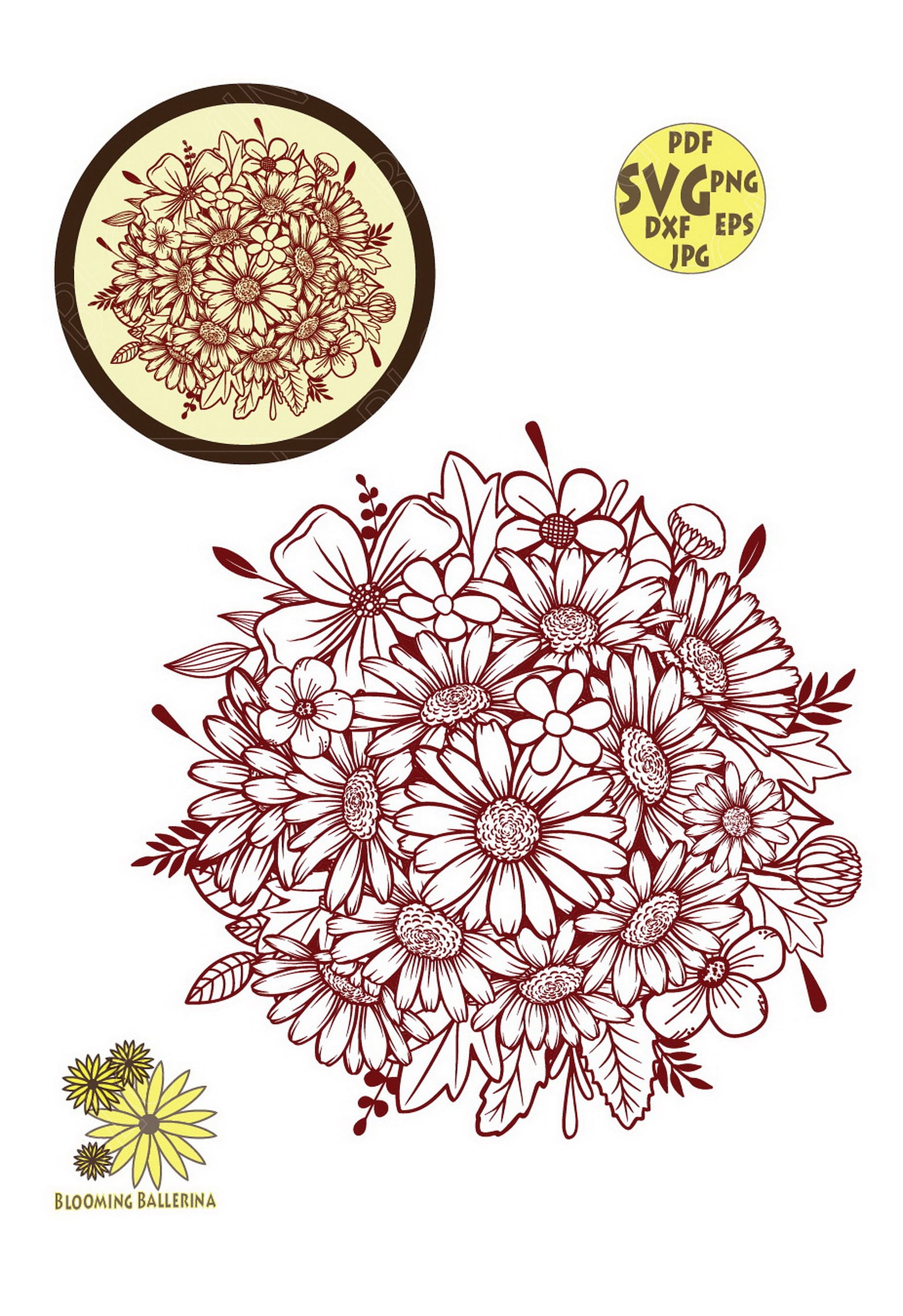 Sphere of Flowers Svg Flower Circle Svg Spring Svgwedding | Etsy