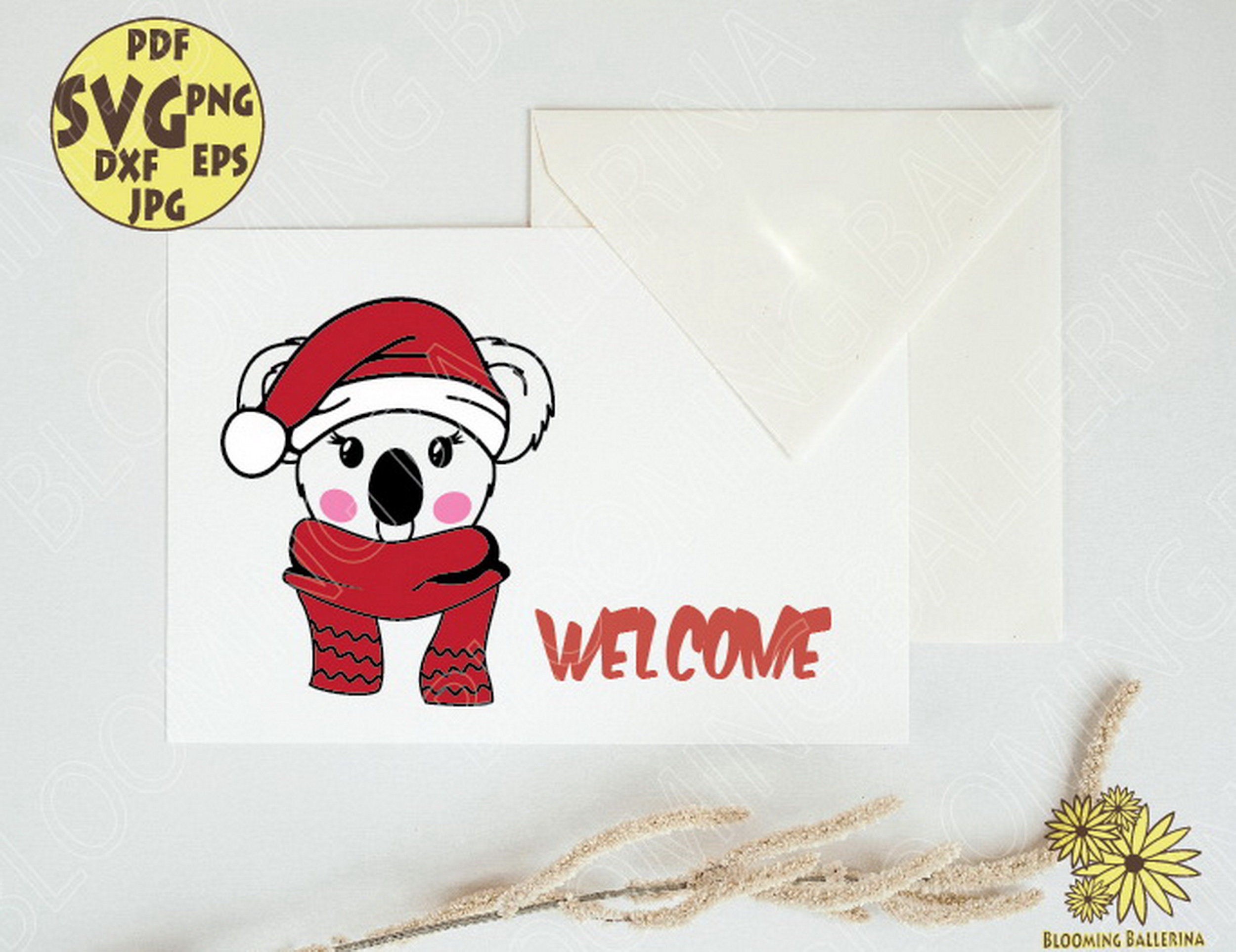 Koala Santa Hat Svg File Christmas Santa Hat Svg Koala Girl | Etsy