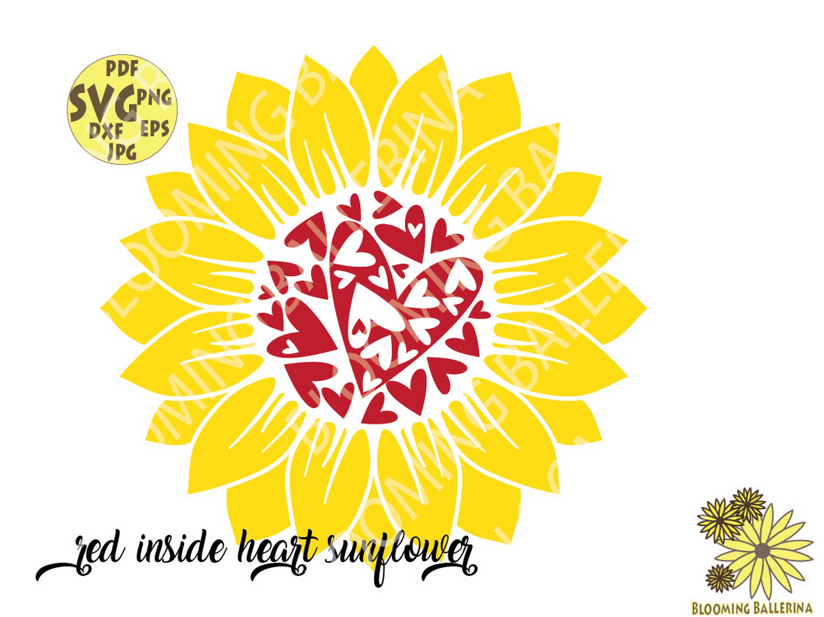 Sunflower Svg Flower Monogram Frame Wedding Clipart Png - Etsy