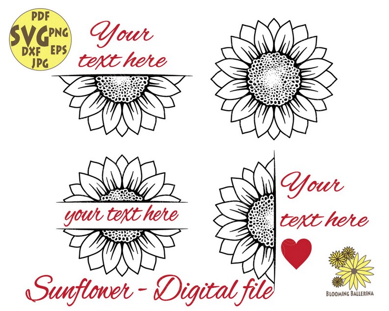Sunflower Monogram Svg Floral Svg Sunflower Svg Monogram | Etsy