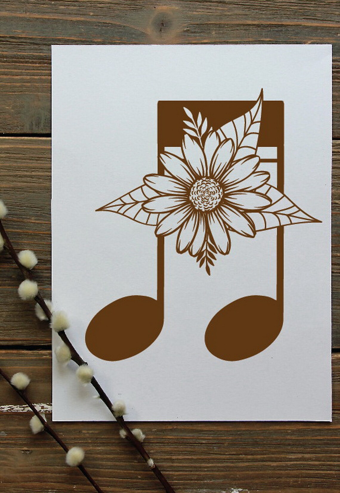 Music Svg, Sol Key Svg, Floral Svg, Daisy Svg, Musical Notes Clipart ...