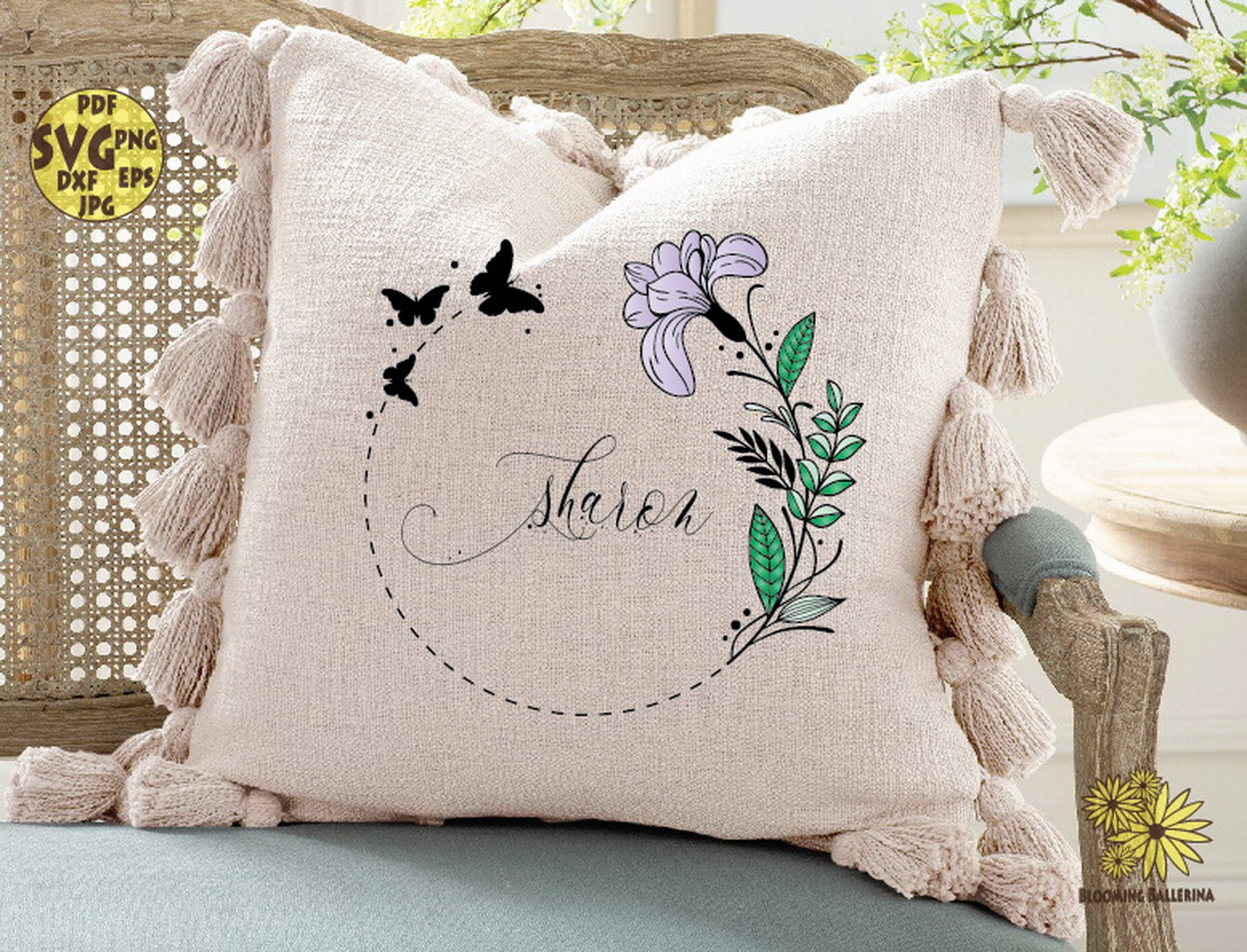 Iris Svg Iris Flower Svg Iris Circle Frame Butterflies - Etsy