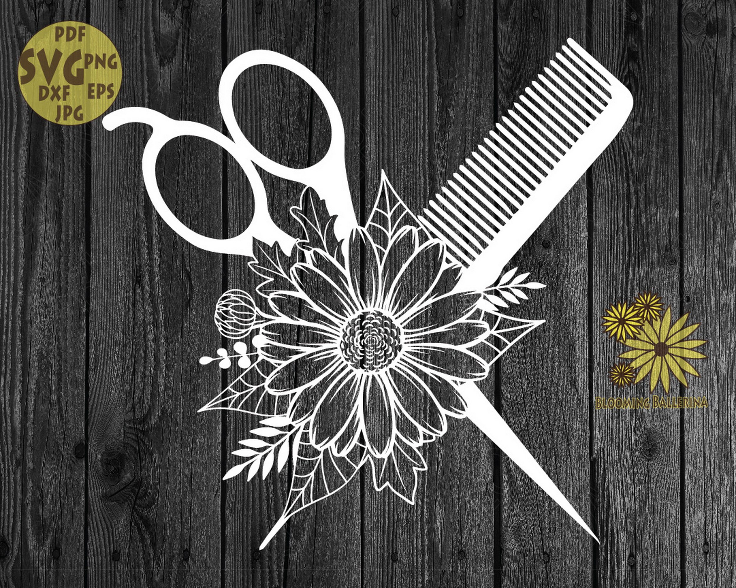 Haircut Scissor Svg Scissor Svg Floral Svg Daisy Svg - Etsy