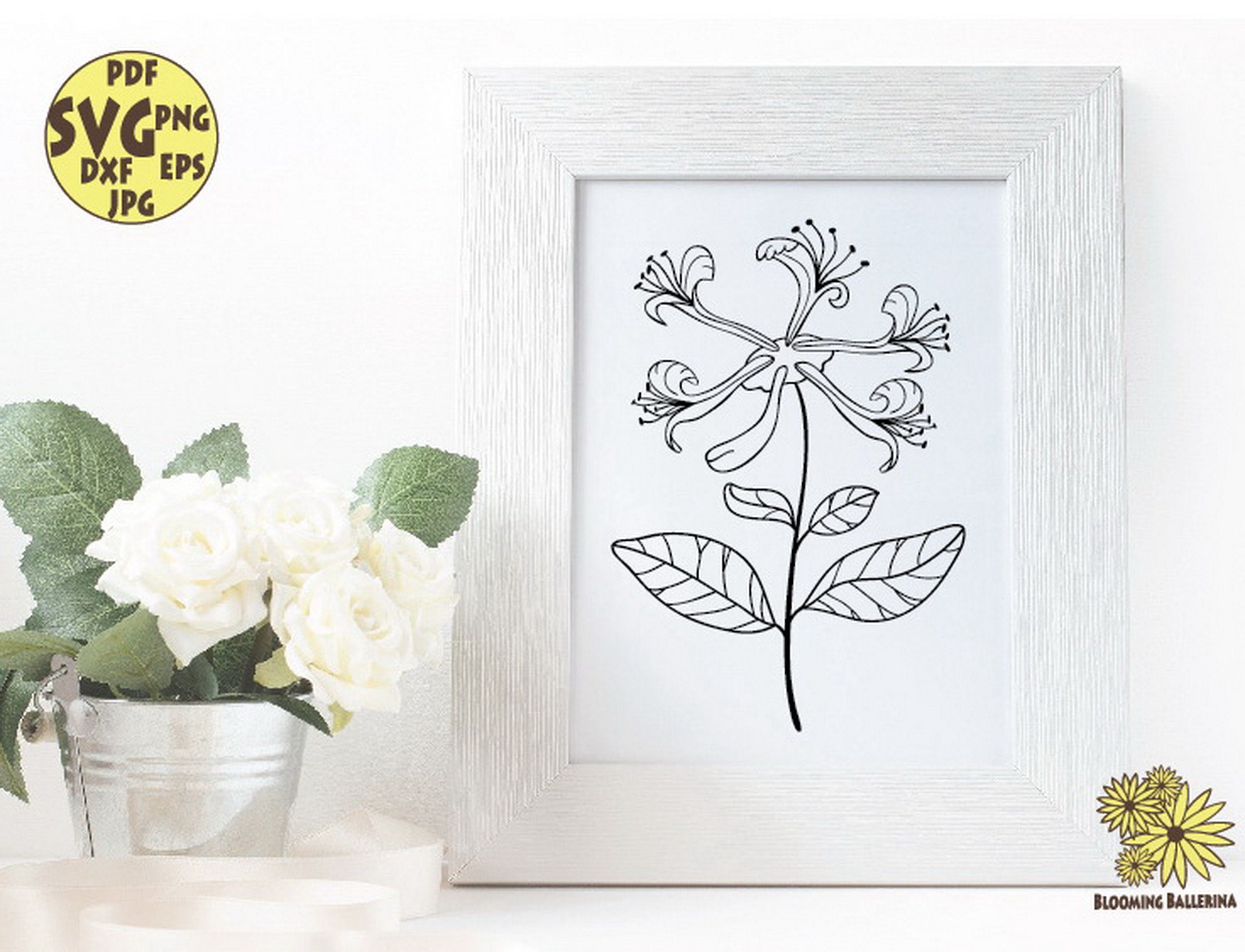 Honeysuckle Flower Svg File June Birth Flower Svg - Etsy