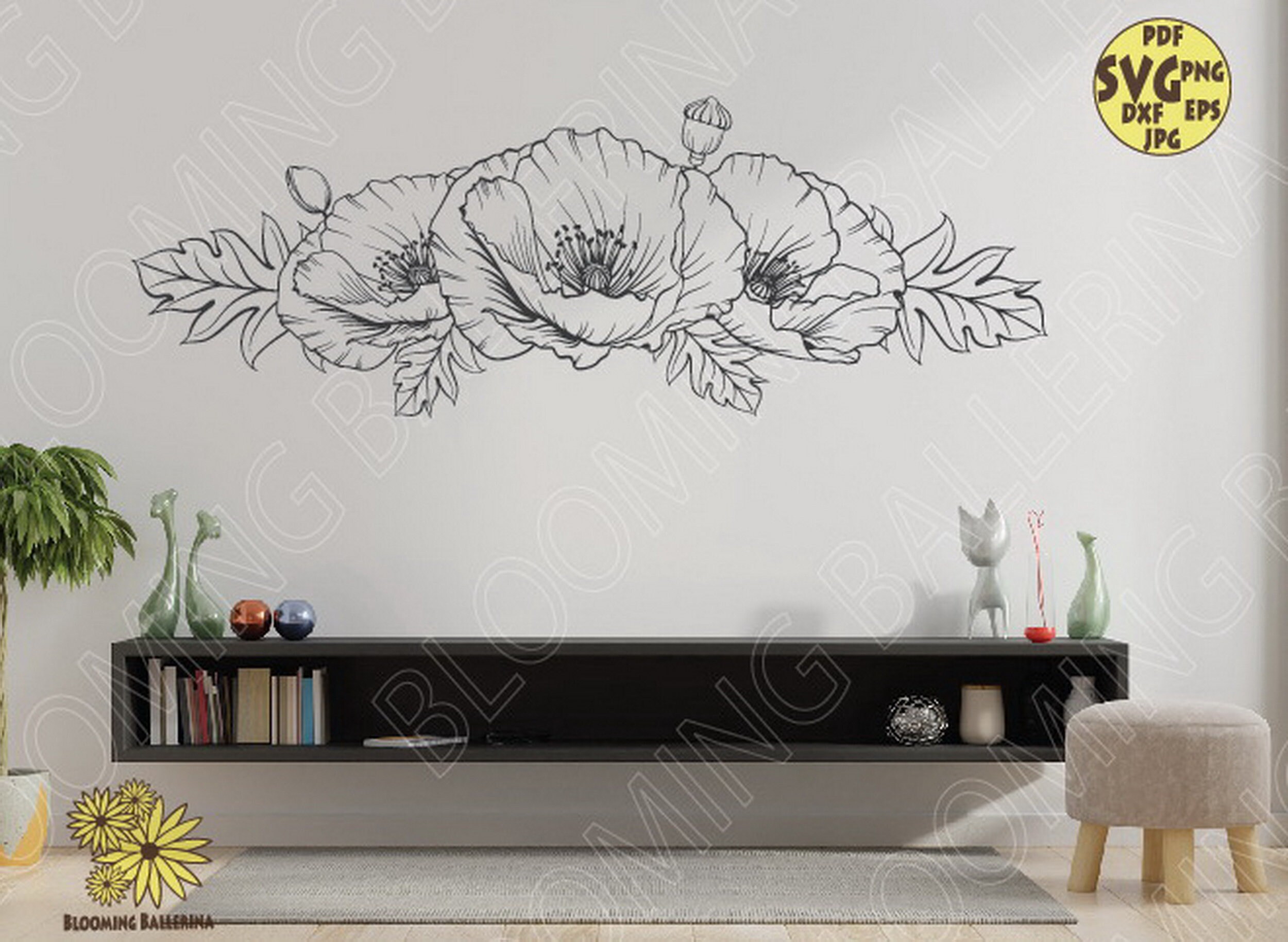 Poppy Flower Svg File Poppies Bundle Svg Poppy Decor Svg | Etsy