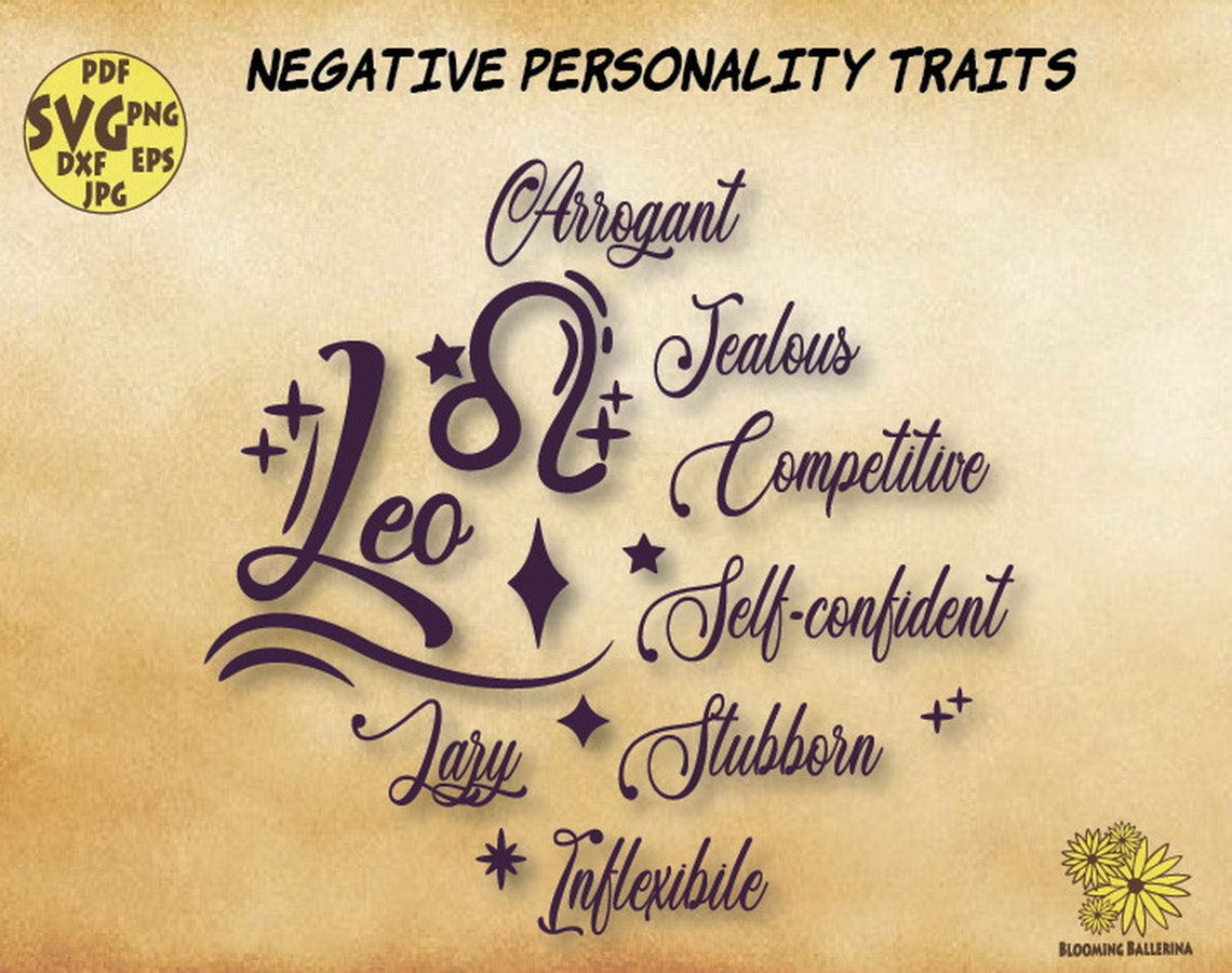 Zodiac Leo Svg Leo Positive and Negative Personality Traits - Etsy