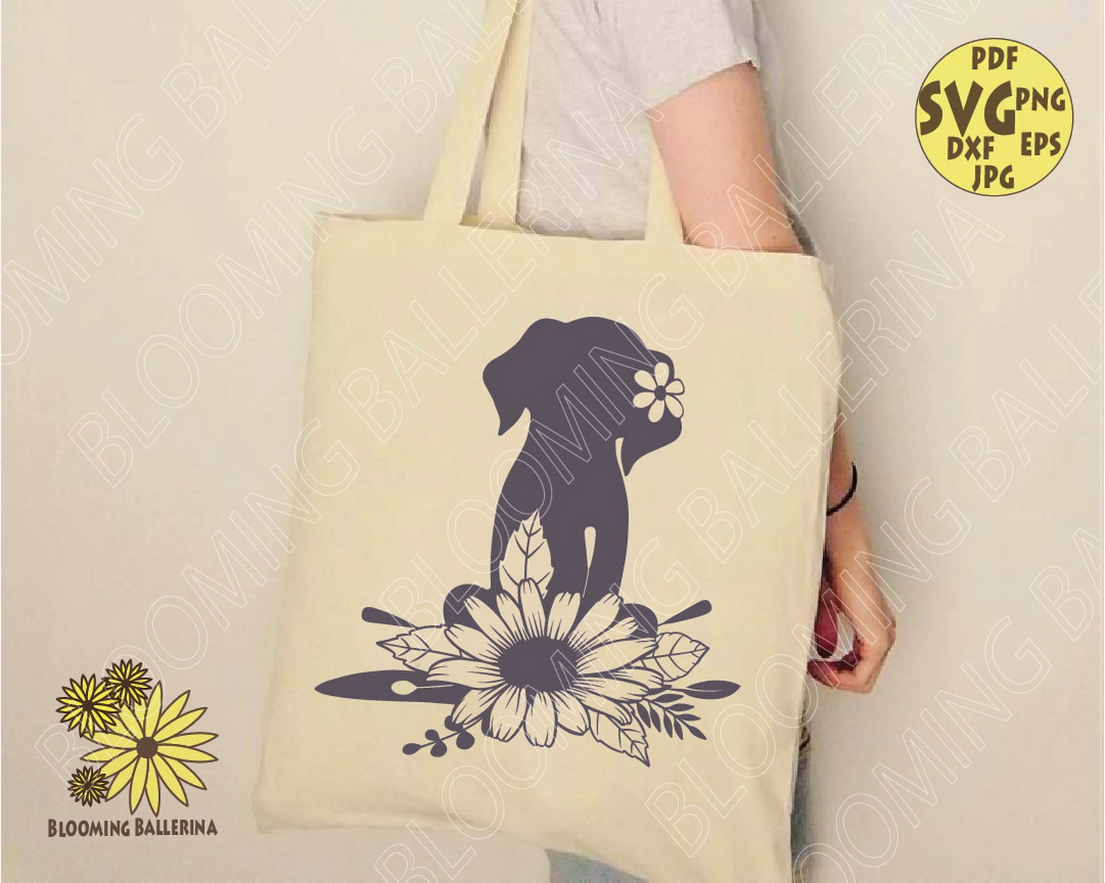 Flower Dog Svg Flower Dog Silhouette Daisy Svg File Floral - Etsy