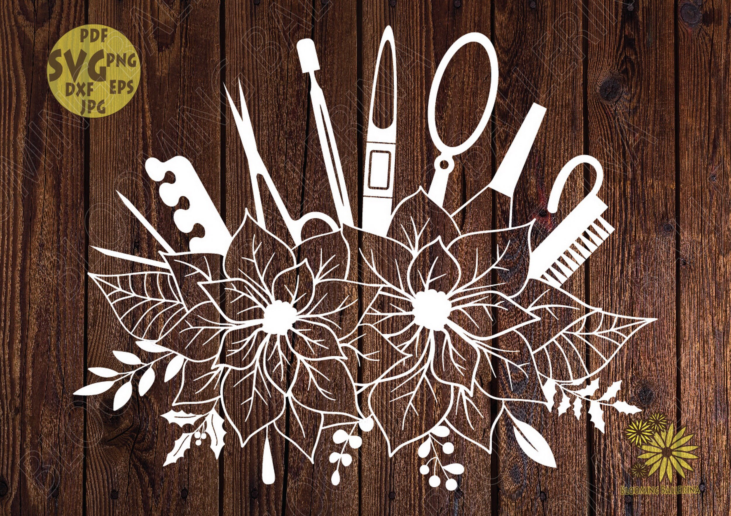 Winter Flower Nail Tech With Poinsettias Svg File Nails Svg | Etsy