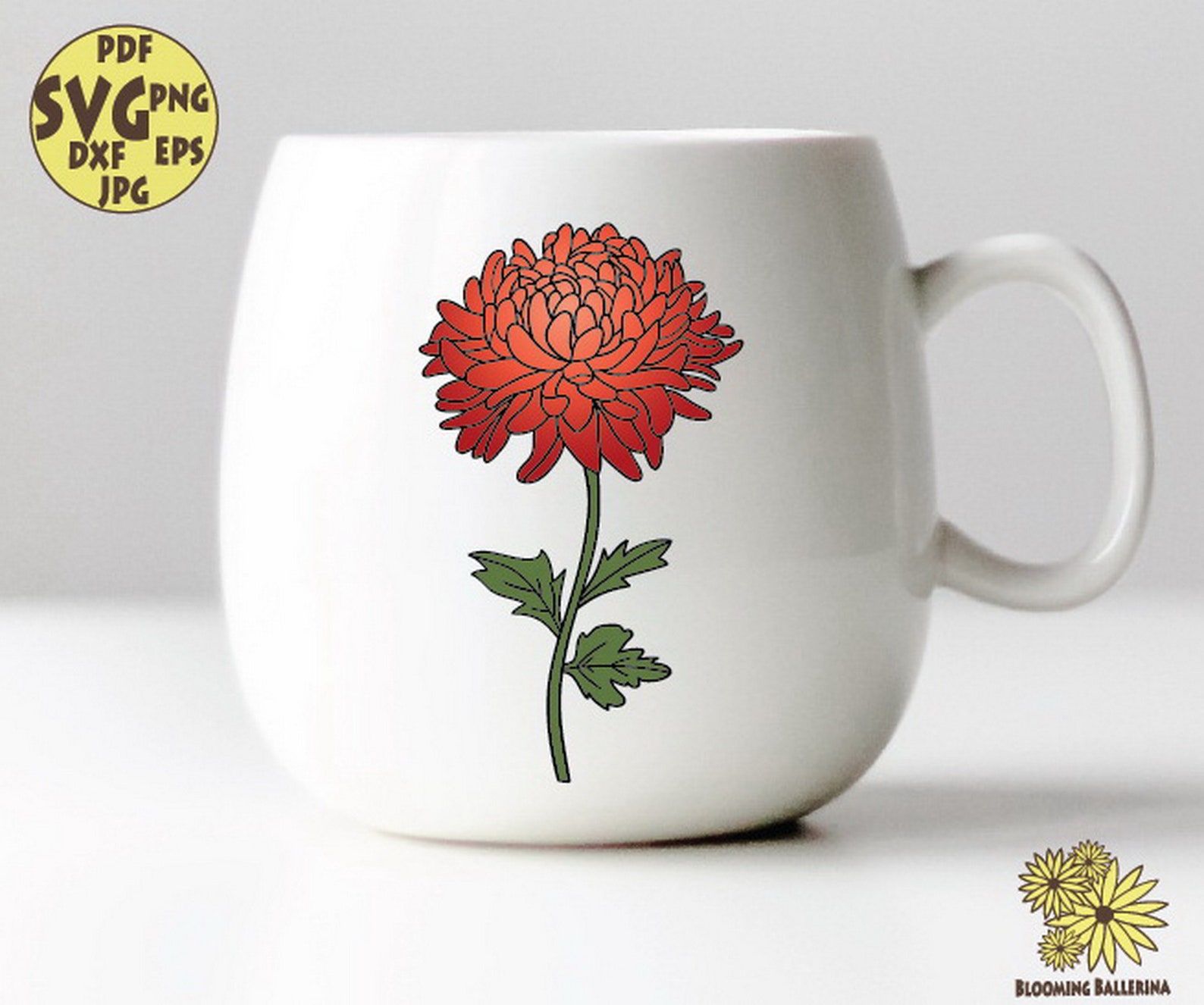 Chrysanthemum Flower Svg File November Birth Flower Svg - Etsy