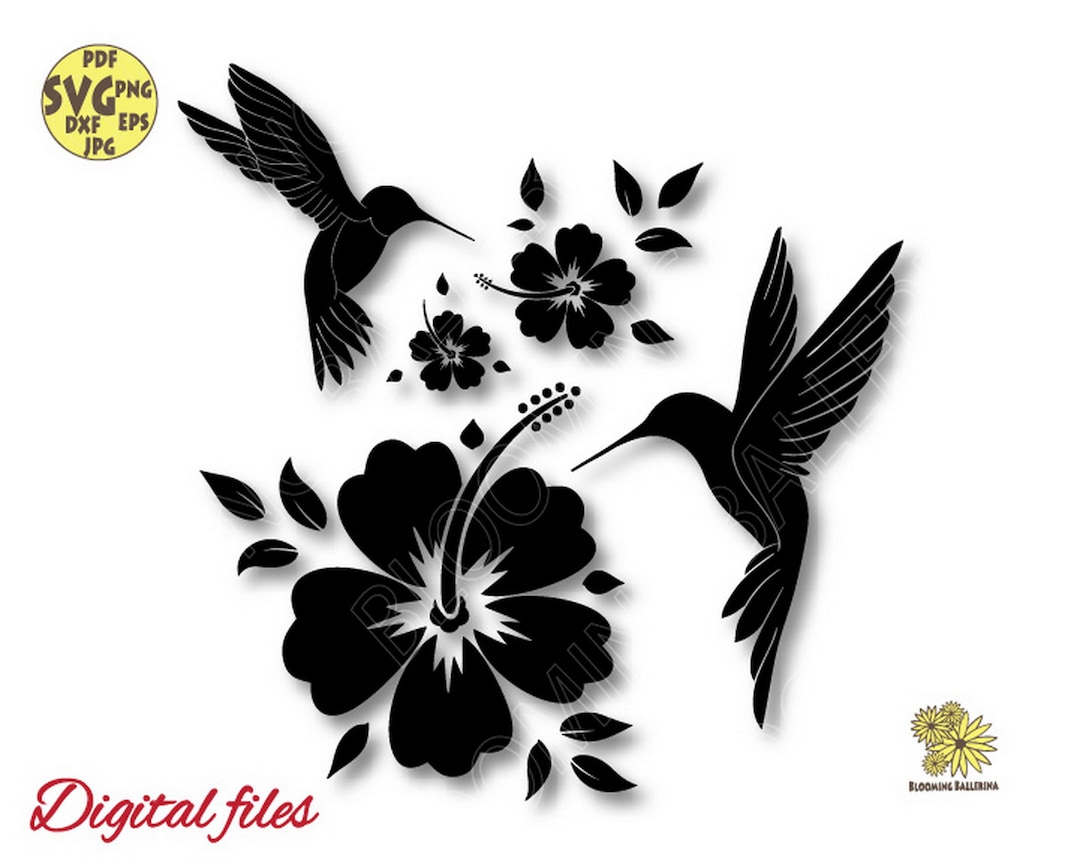 Hummingbirds Svg, Hummingbird Scene Svg, Hibiscus Svg, Hummingbirds Png ...