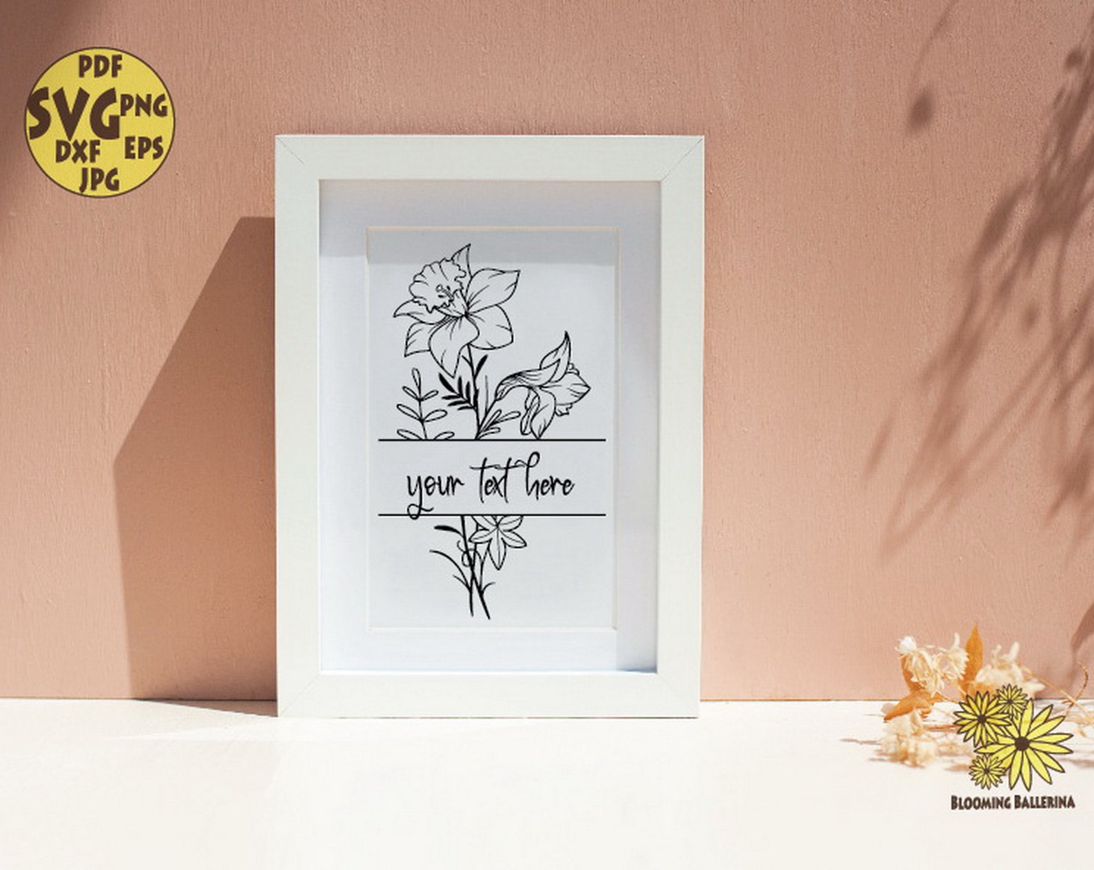 Monogram Daffodil Birth Flower Bouquet Svg File March Birth - Etsy