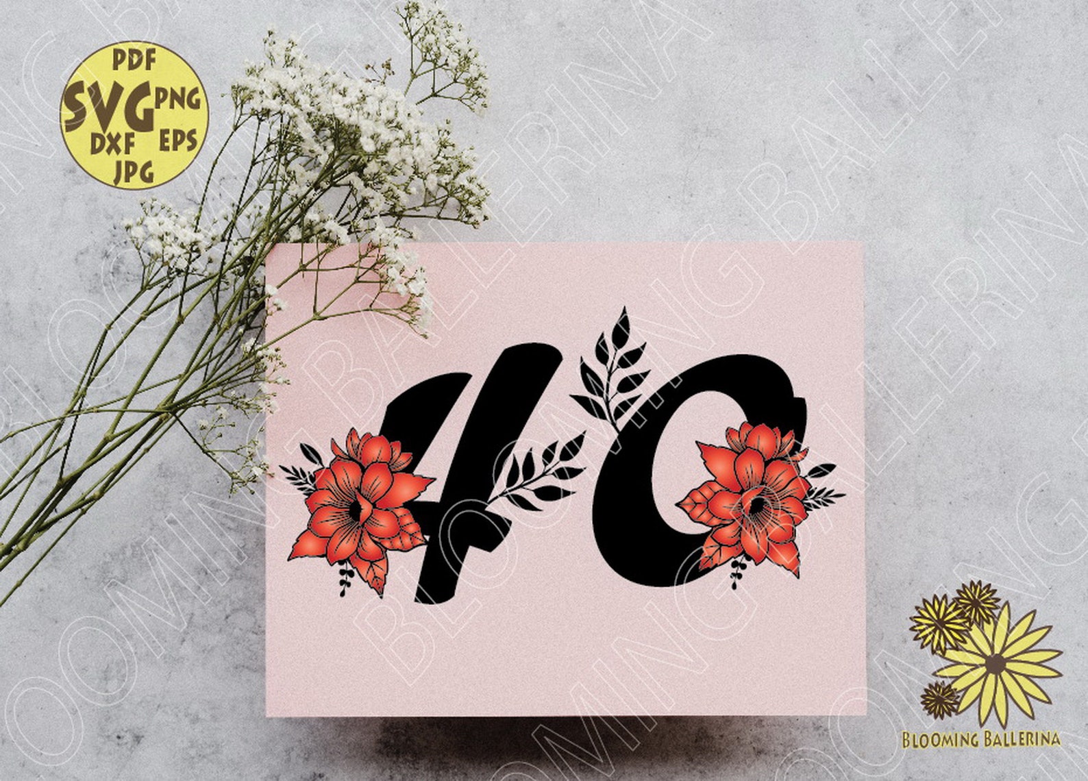 Floral A to Z Alphabet With Magnolias and Leaves Svg File, Flower 0 to ...