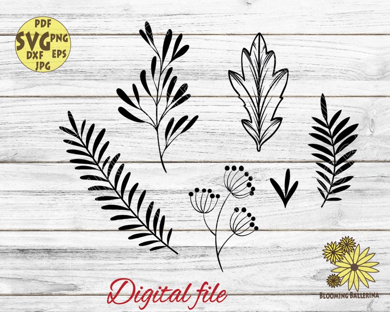 33 Botanical Plants Svg Leaves Svg Branch Svg Leaf Svg - Etsy