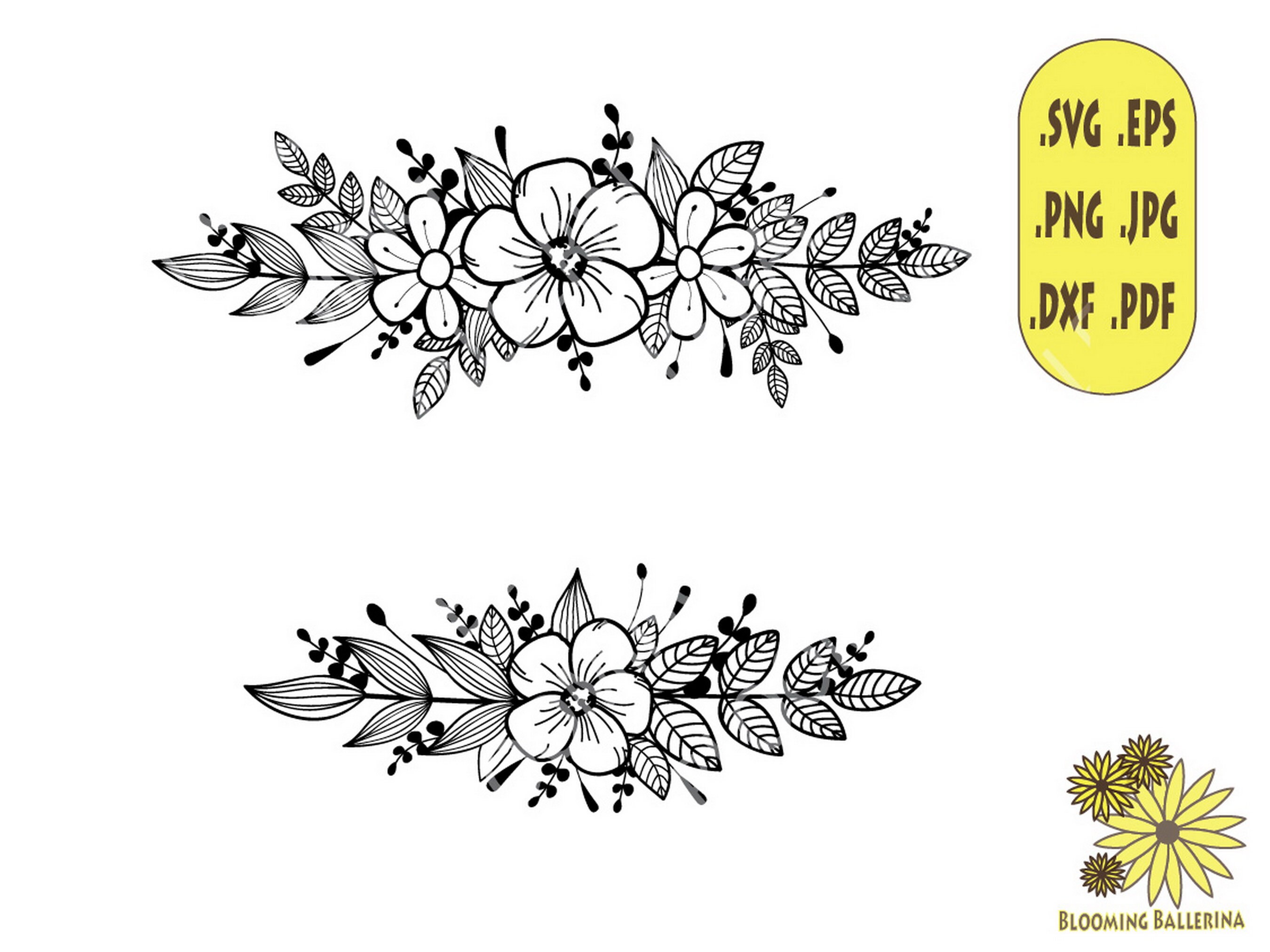 Dividers Svg Wreath SVG File Floral Svg Border Svgflower | Etsy
