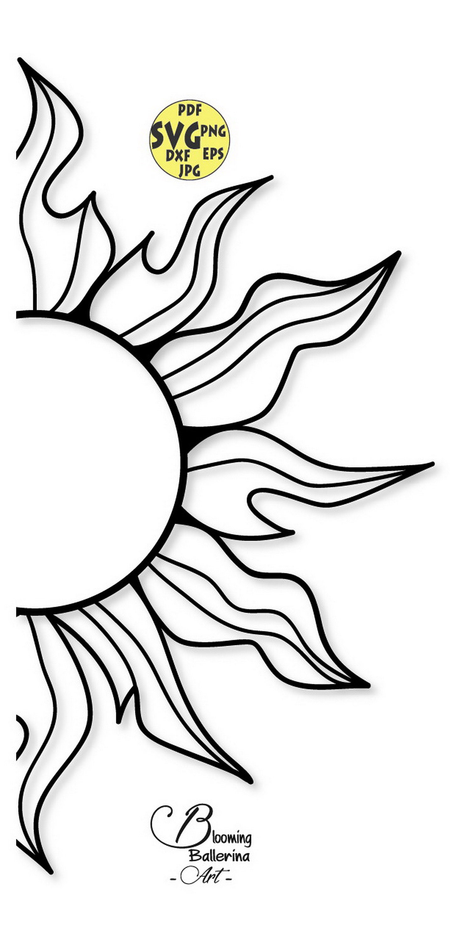 Half Sun Svg, Sun Svg, Sun Rays Svg, Summertime Svg, Summer Svg, Sun ...