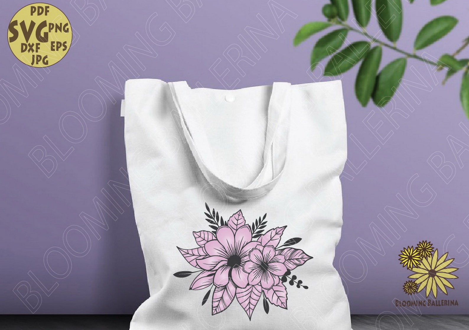 Floral A to Z Alphabet With Magnolias and Leaves Svg File, Flower 0 to ...