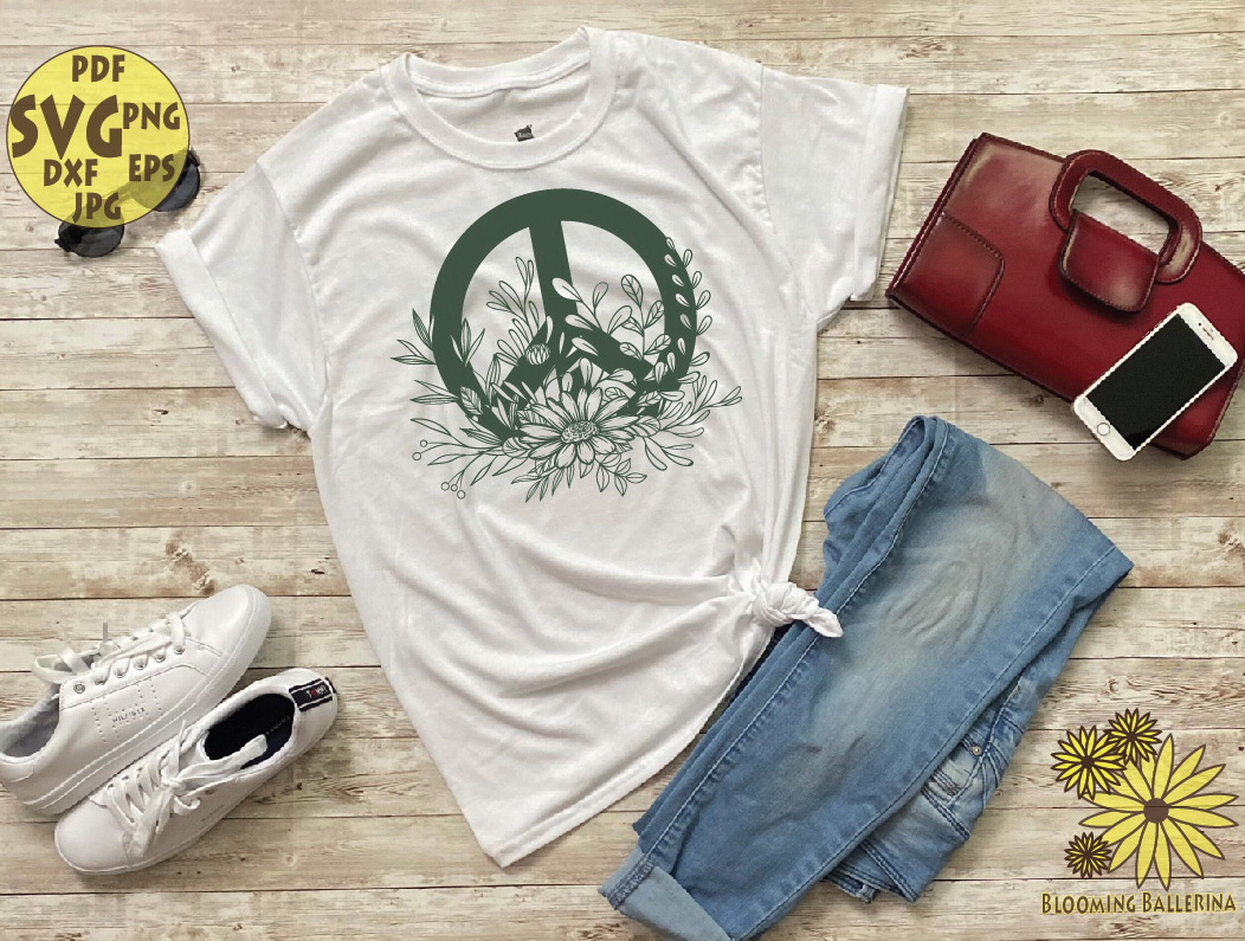 Paz svg Signo de Paz Botánica Svg Hippie svg Floral Svg | Etsy España