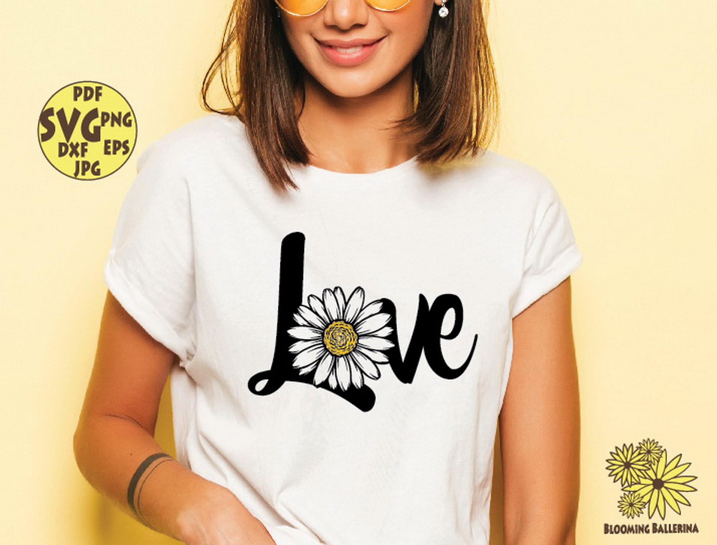 Daisy Love Word Svg, Daisy Svg, Love Word Svg, Daisy Flower Svg, Floral ...