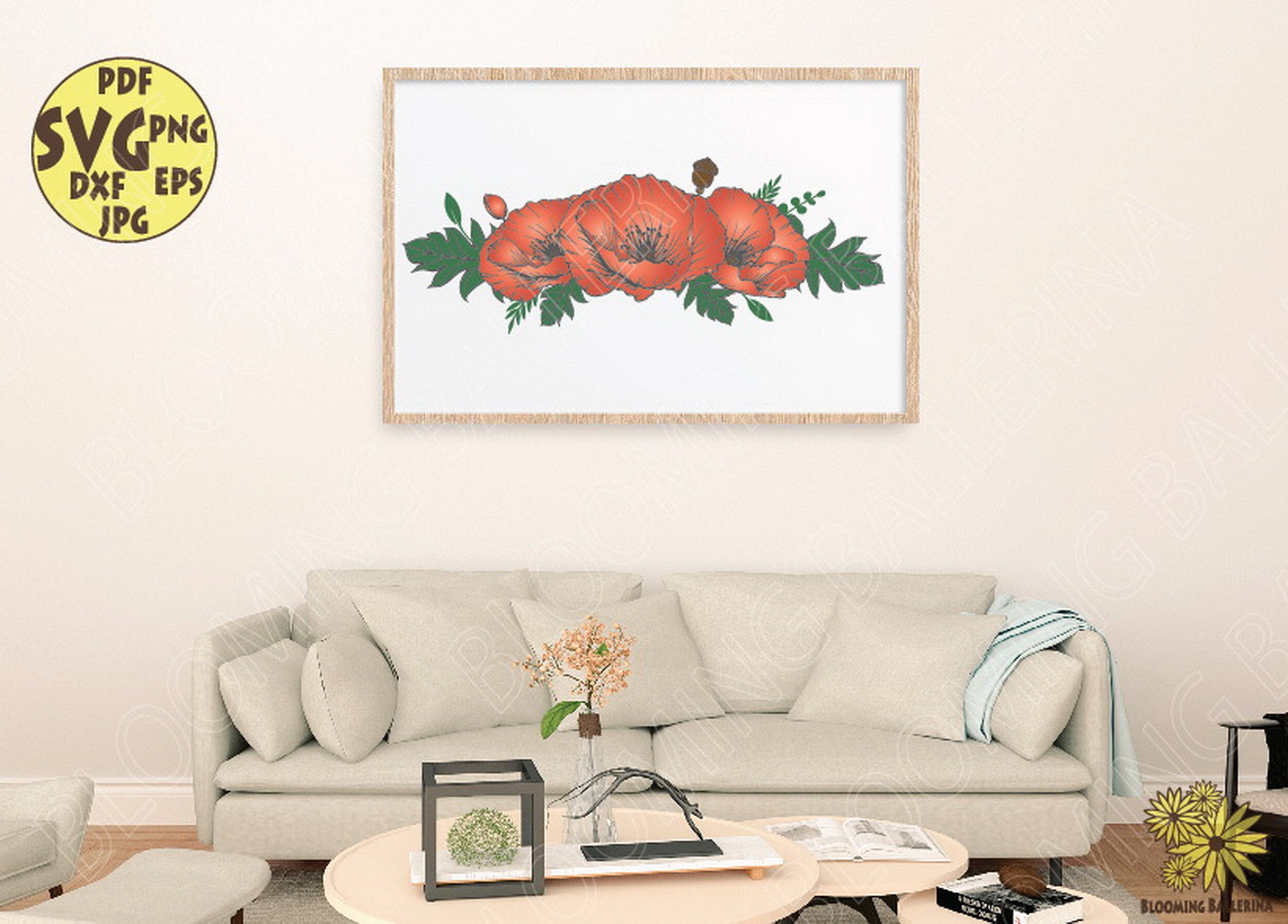 Poppy Flower Svg File Poppies Bundle Svg Poppy Decor Svg | Etsy