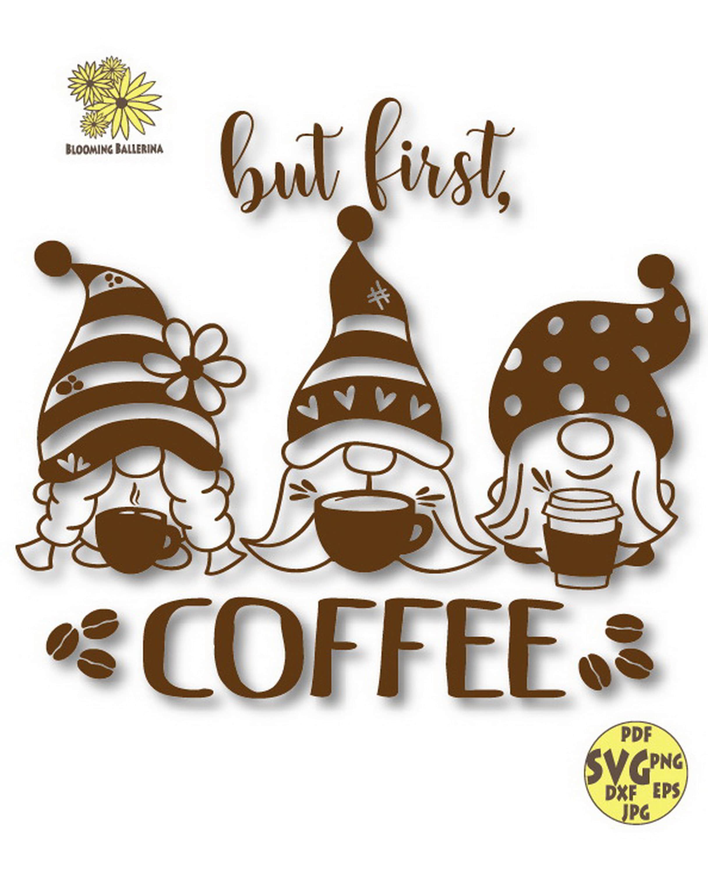 Coffee Gnomes Svg Quote but First Coffee Funny Gnomes With - Etsy Canada