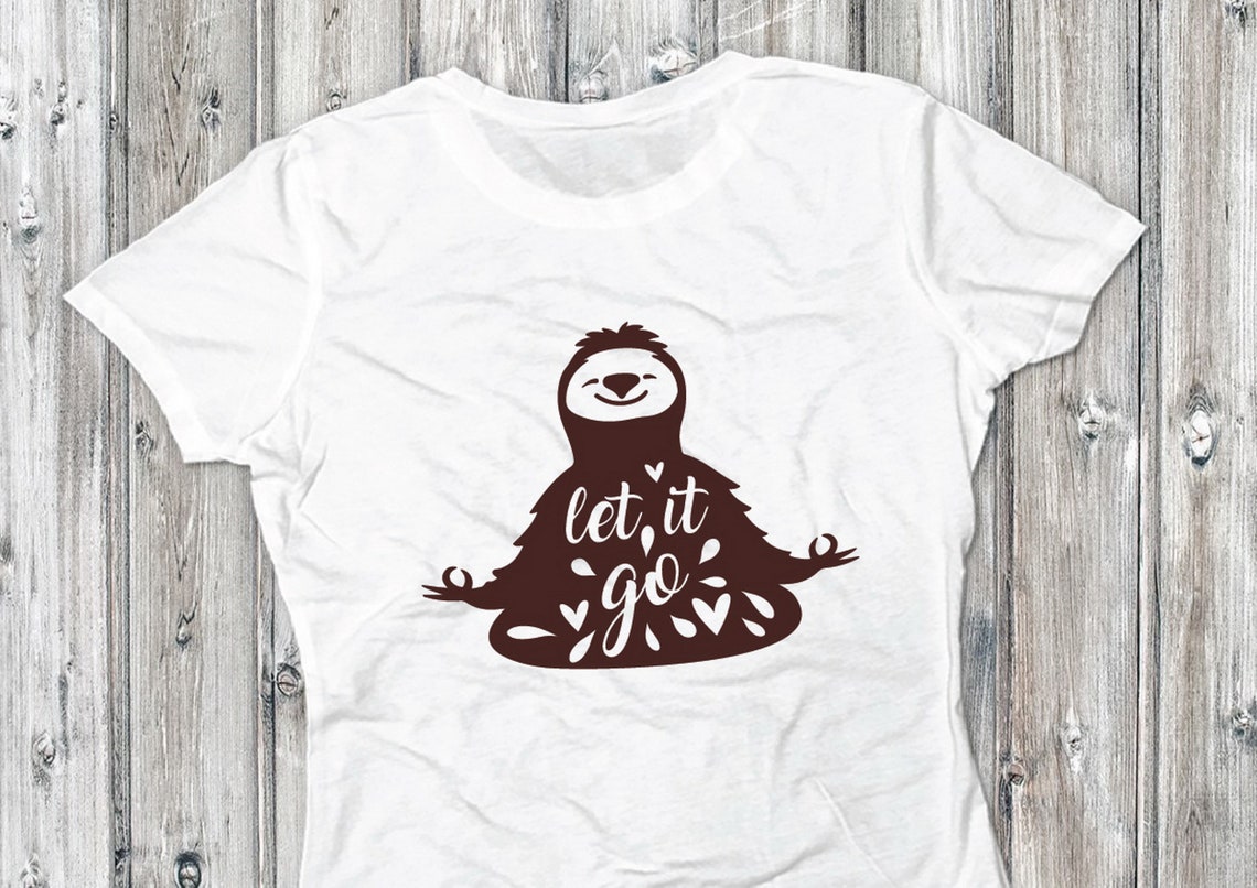 Sloth Svg Meditation Svg Spiritual Svg Let is Go Svg Sloth | Etsy
