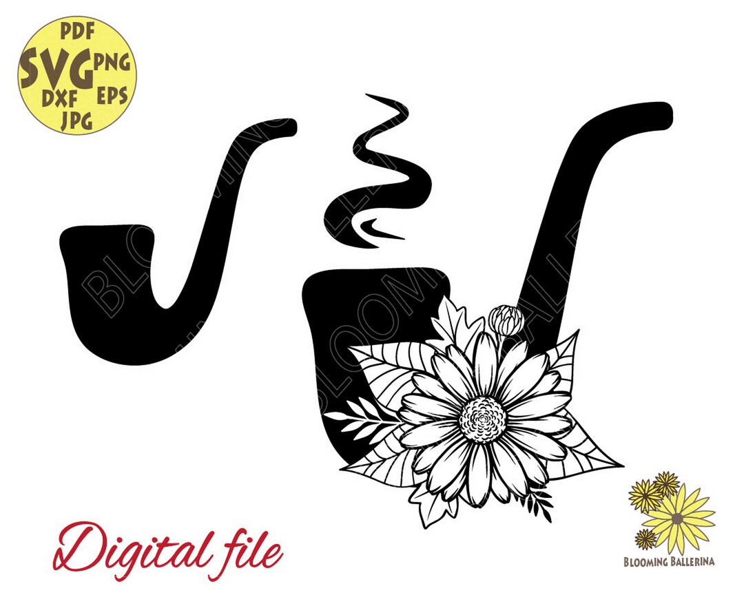 Smoke Svg, Floral Svg, Smoking Pipe Svg, Pipe Svg, Tobacco Svg, Daisy ...