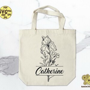 Monogram Iris Flower Bouquet Svg, February Birth Flower Svg, Floral ...