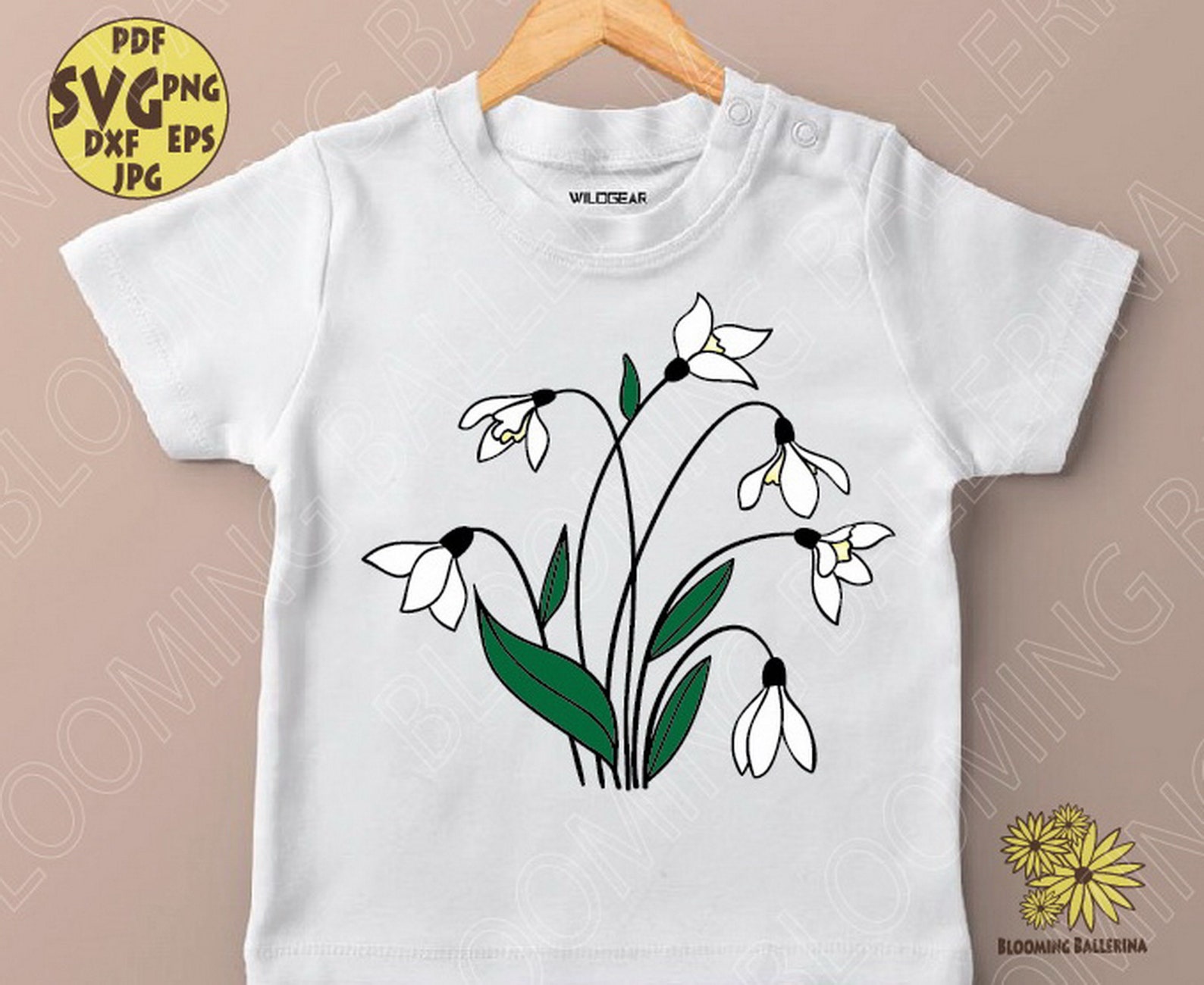 Snowdrop Bouquet Svg File Snowdrop January Birth Flower Svg - Etsy