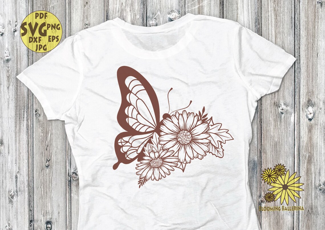 Daisies Butterfly Svg Monarch Butterfly Floral Svg Daisy - Etsy