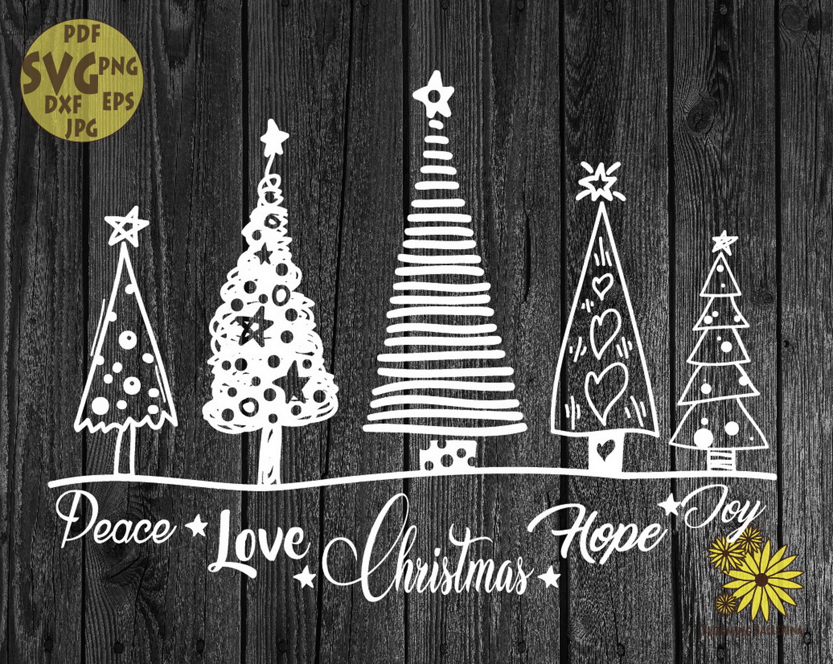 Joy Hope Peace Love Christmas Svg Christmas Tree SVG Winter - Etsy