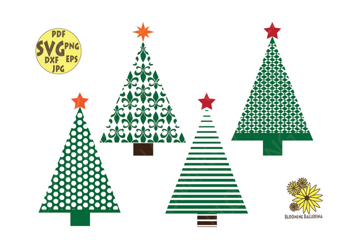 Christmas Tree Svg Trees SVG Christmas Tree Clipart - Etsy