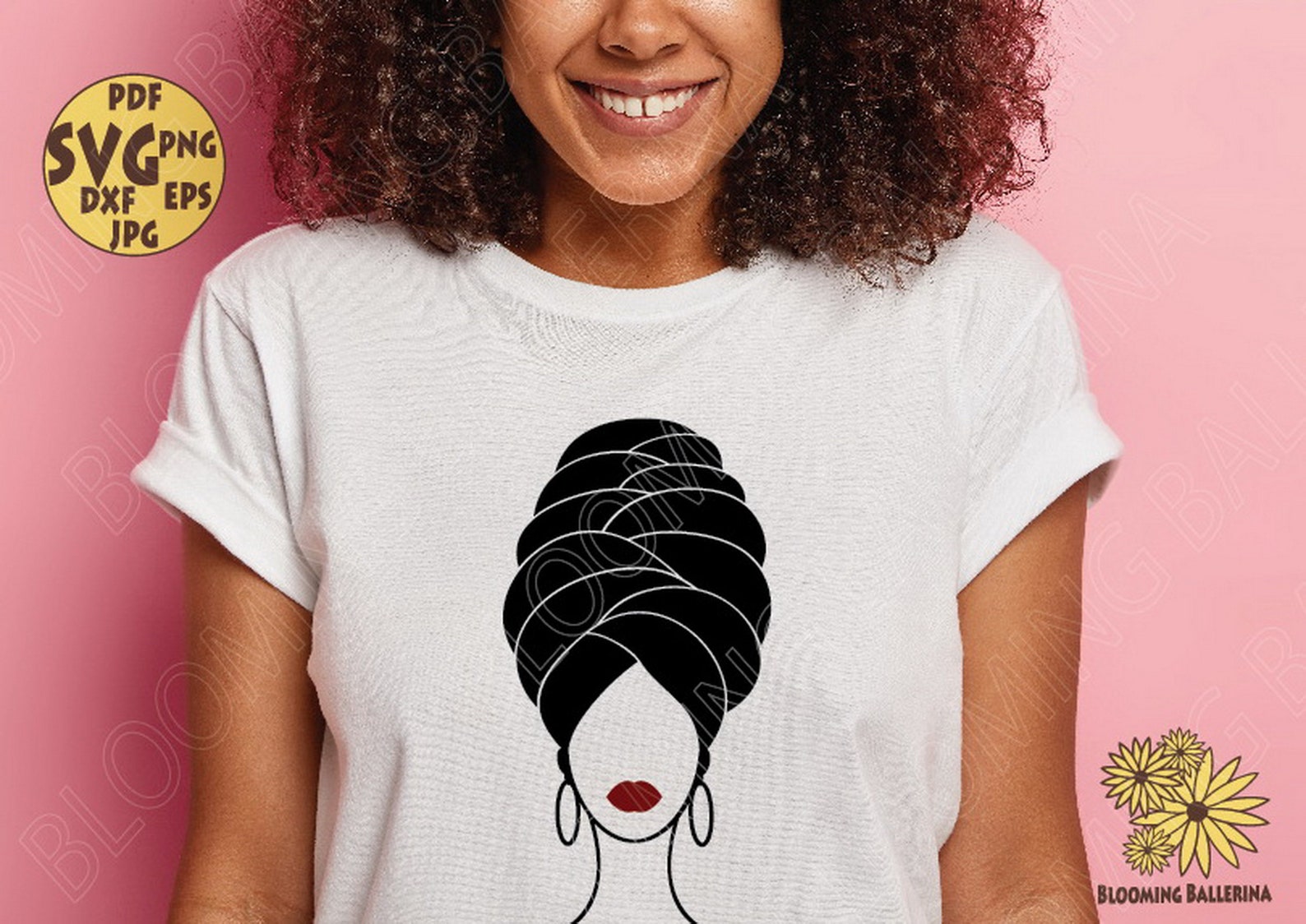 Black Woman Head Wrap Svg File African American Svg Black | Etsy