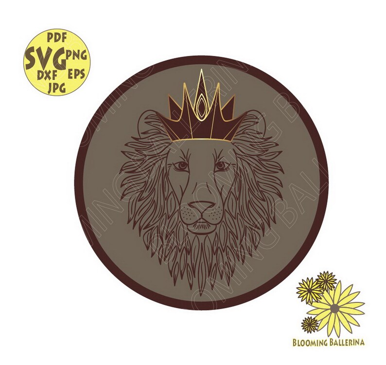 Lion Svg Lion With Crown Svg Lions Svg Bundle Digital - Etsy