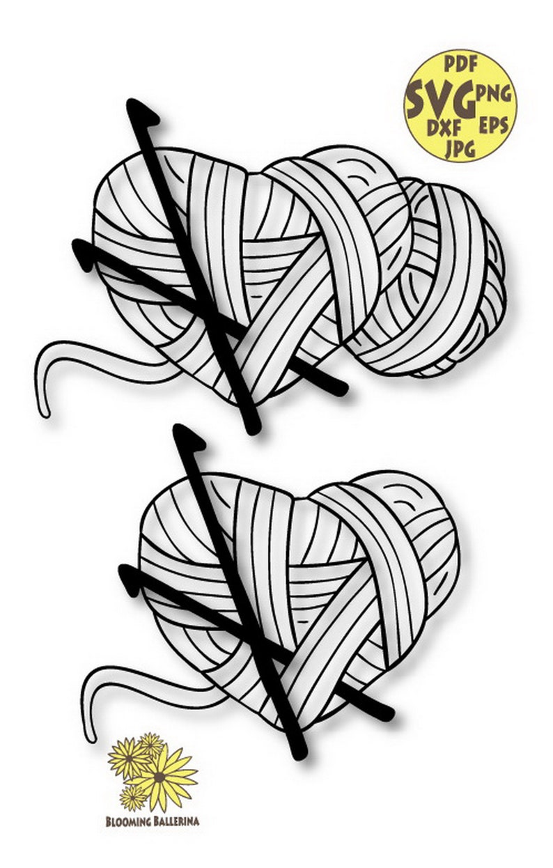Crochet Yarn Svg Crochet Hooks Svg Crochet Yarns Png Heart - Etsy